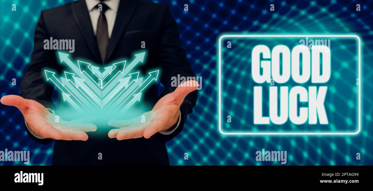 Text showing inspiration Good Luck, Word for A positive fortune or a ... Text showing inspiration Good Luck, Word for A positive fortune or a ...