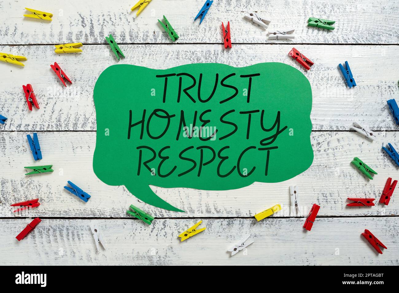 Text sign showing Trust Honesty Respect, Word for Respectable Traits a ...