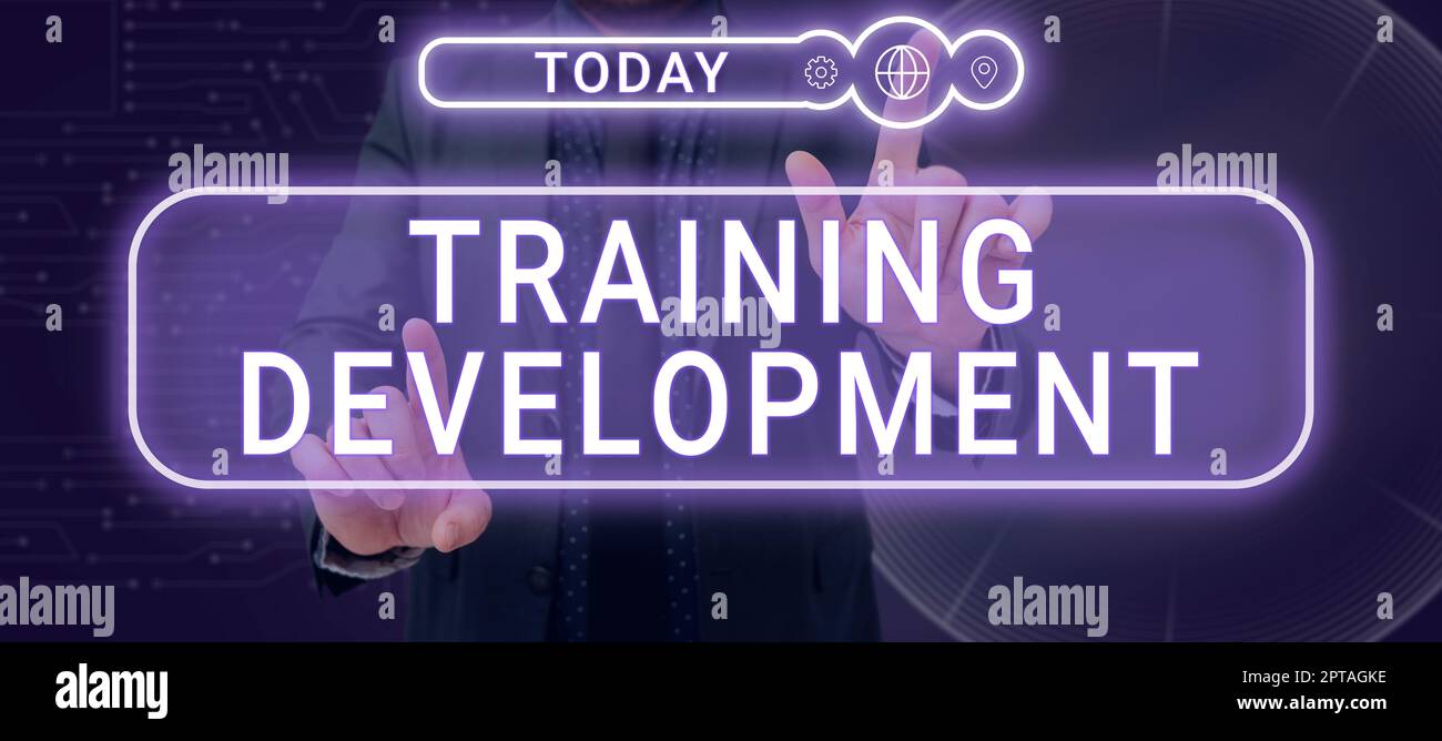 Conceptual caption Training Development, Business showcase Learn and Expand skills and knowledge ...