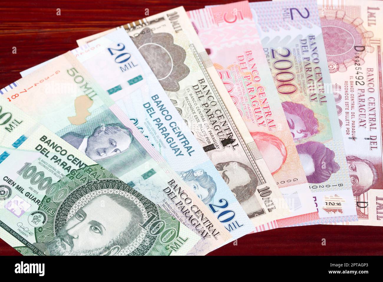 Paraguayan money - Guarani a business background Stock Photo - Alamy