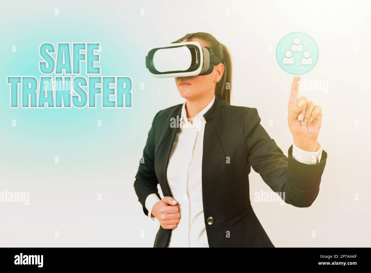 Text caption presenting Safe Transfer, Concept meaning Wire Transfers ...