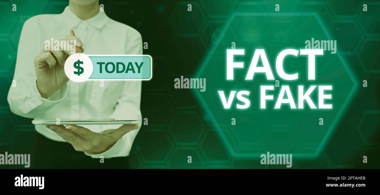 Conceptual display Fact Vs Fake, Word for Rivalry or products or ...