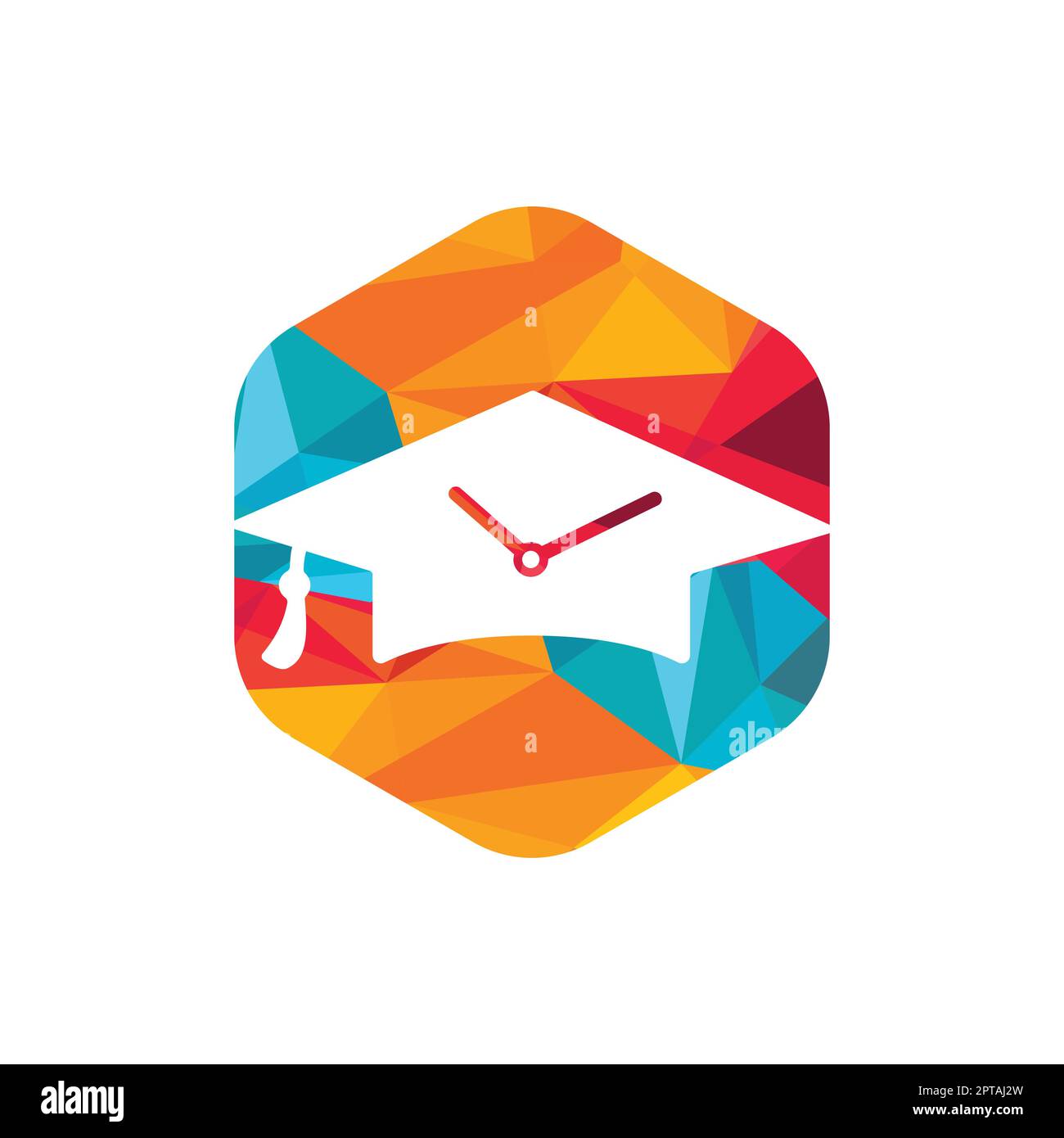 Study time vector logo design. Graduation hat with clock icon design ...
