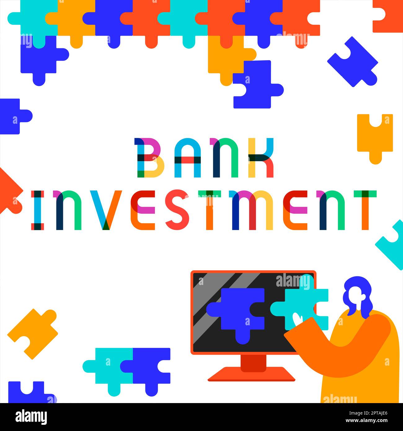 Conceptual display Bank Investment, Business showcase offering services ...