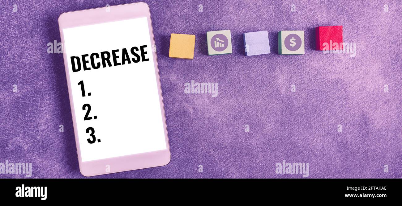 Conceptual display Decrease, Business approach make or become smaller ...