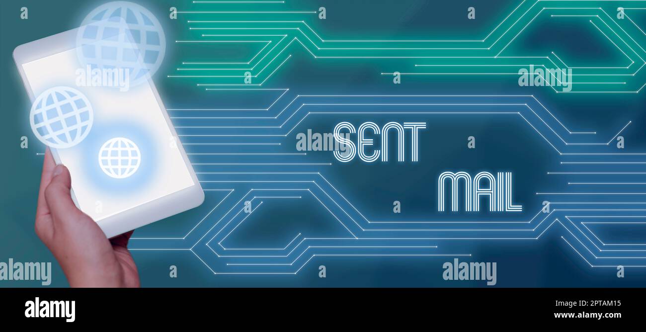 Sign displaying Sent Mail, Conceptual photo Event where a letter to be ...