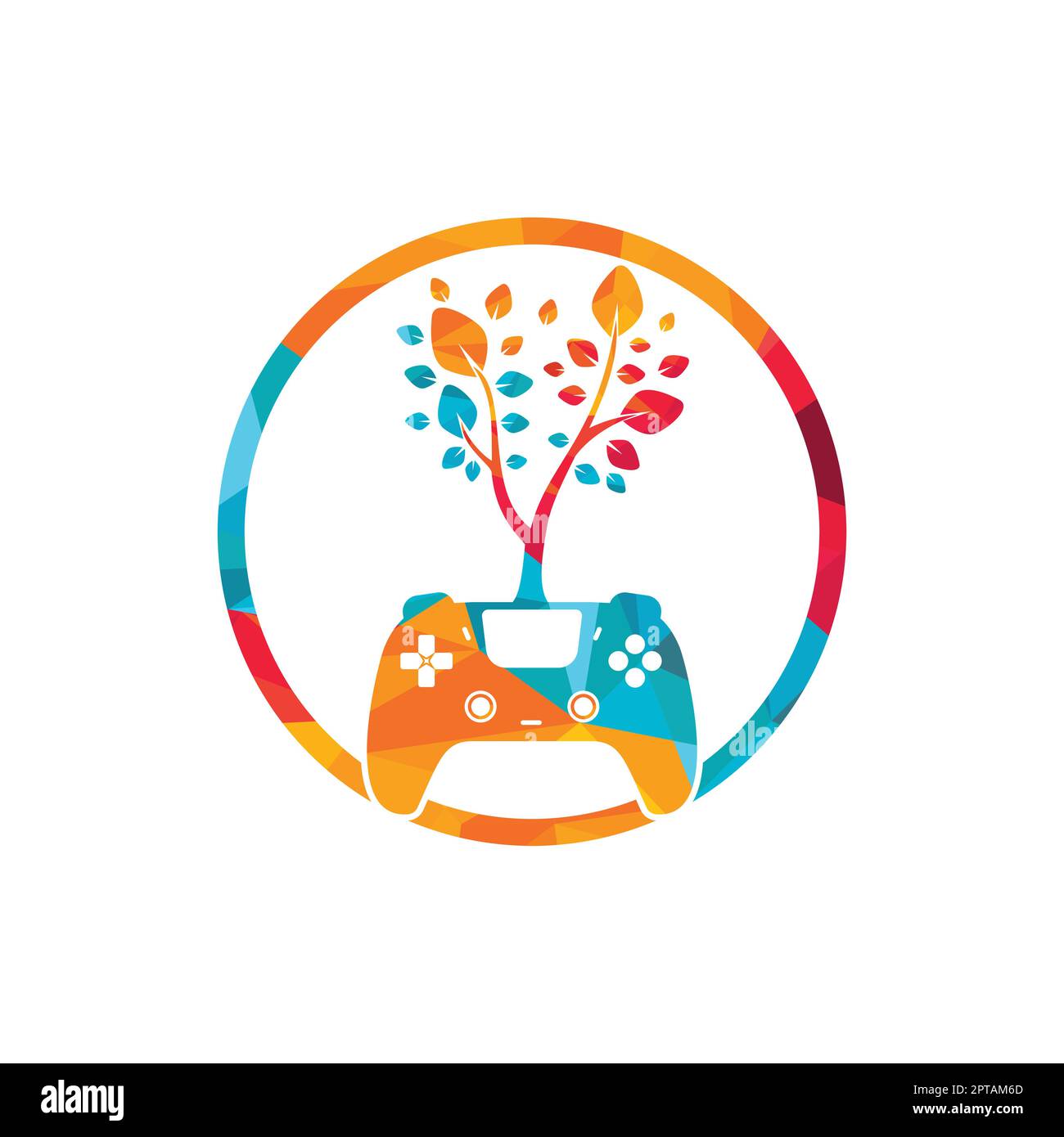 Eco game vector logo design. Green gamepad fresh leaf nature logo ...
