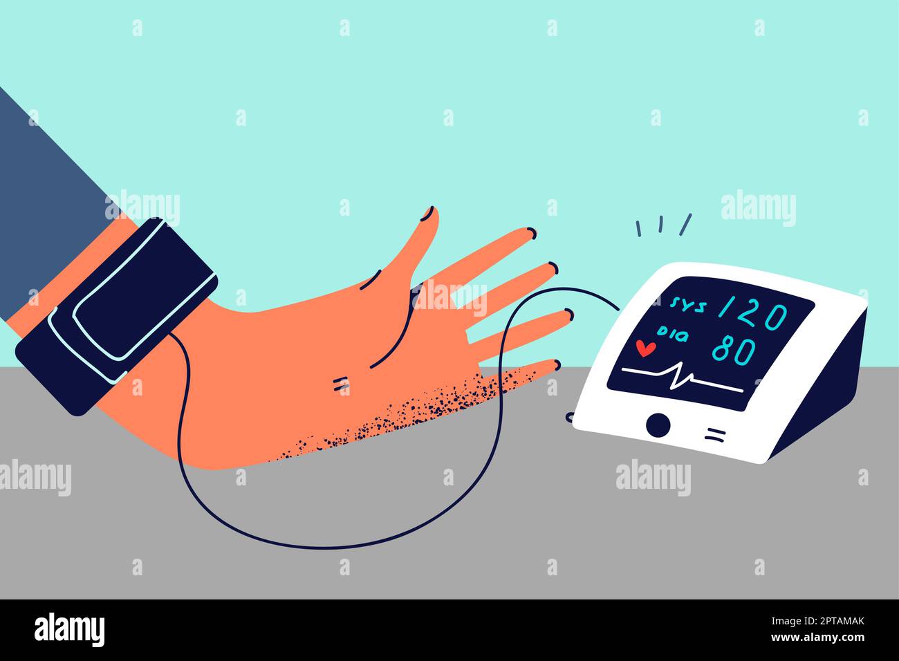 Person do checkup with blood pressure monitor Stock Vector Image & Art ...