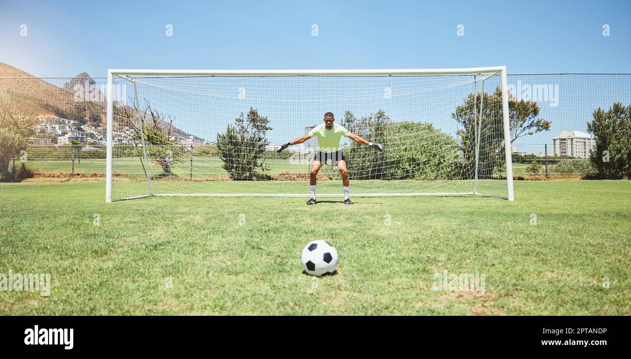 Soccer Ball In Net With Goalie