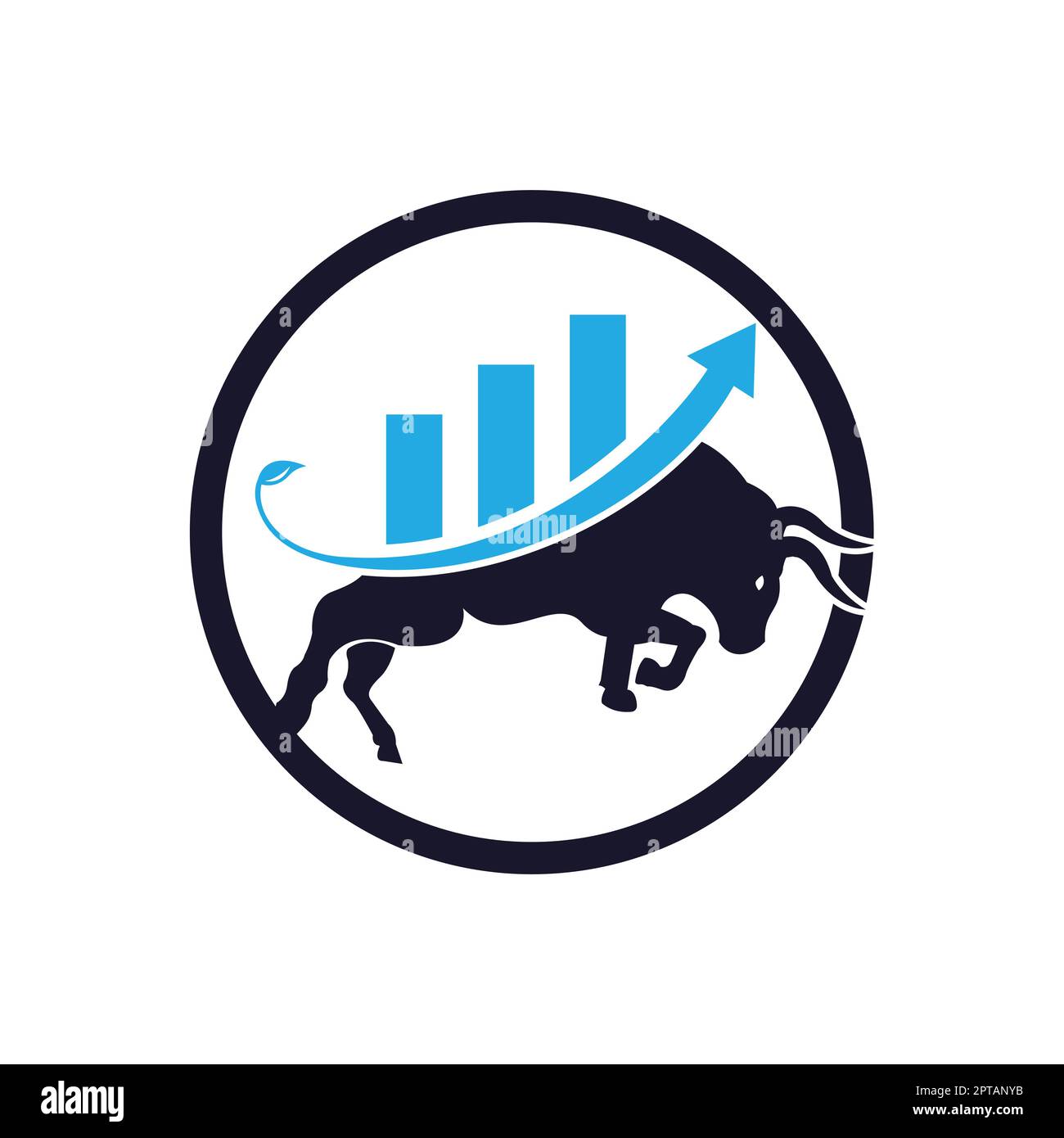 Financial bull logo design. Trade Bull Chart, finance logo. Economy ...