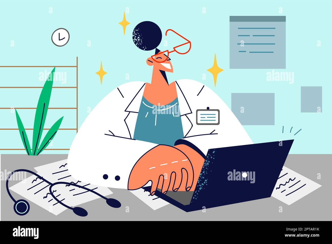 Confident female doctor in clinic Stock Vector Images - Alamy