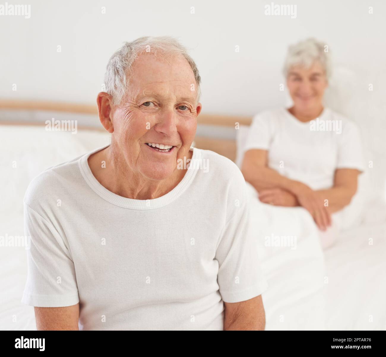 Waking Up With A Smile Portrait Of A Smiling Senior Man Sitting On A