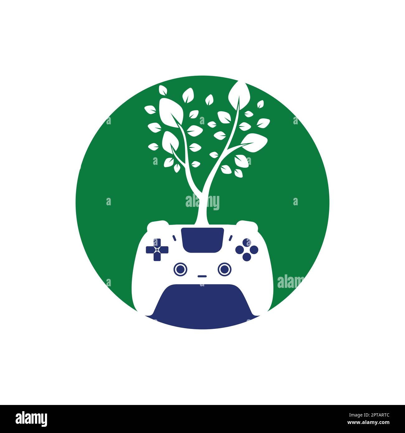 Eco game vector logo design. Green gamepad fresh leaf nature logo ...