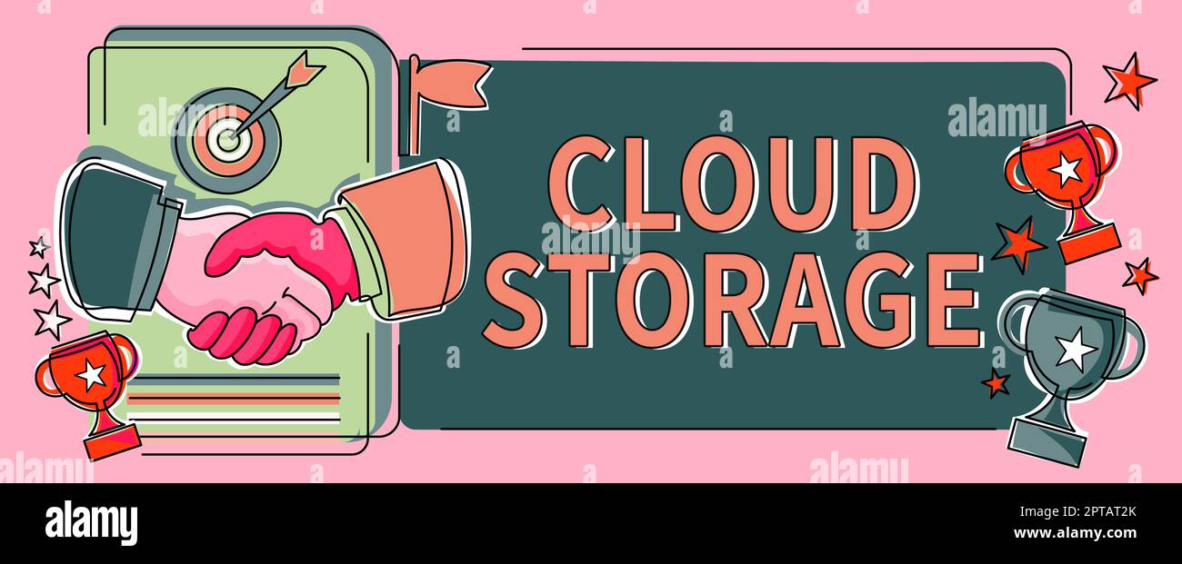 Conceptual display Cloud Storage, Business approach computing connect devices to cloud data on ...