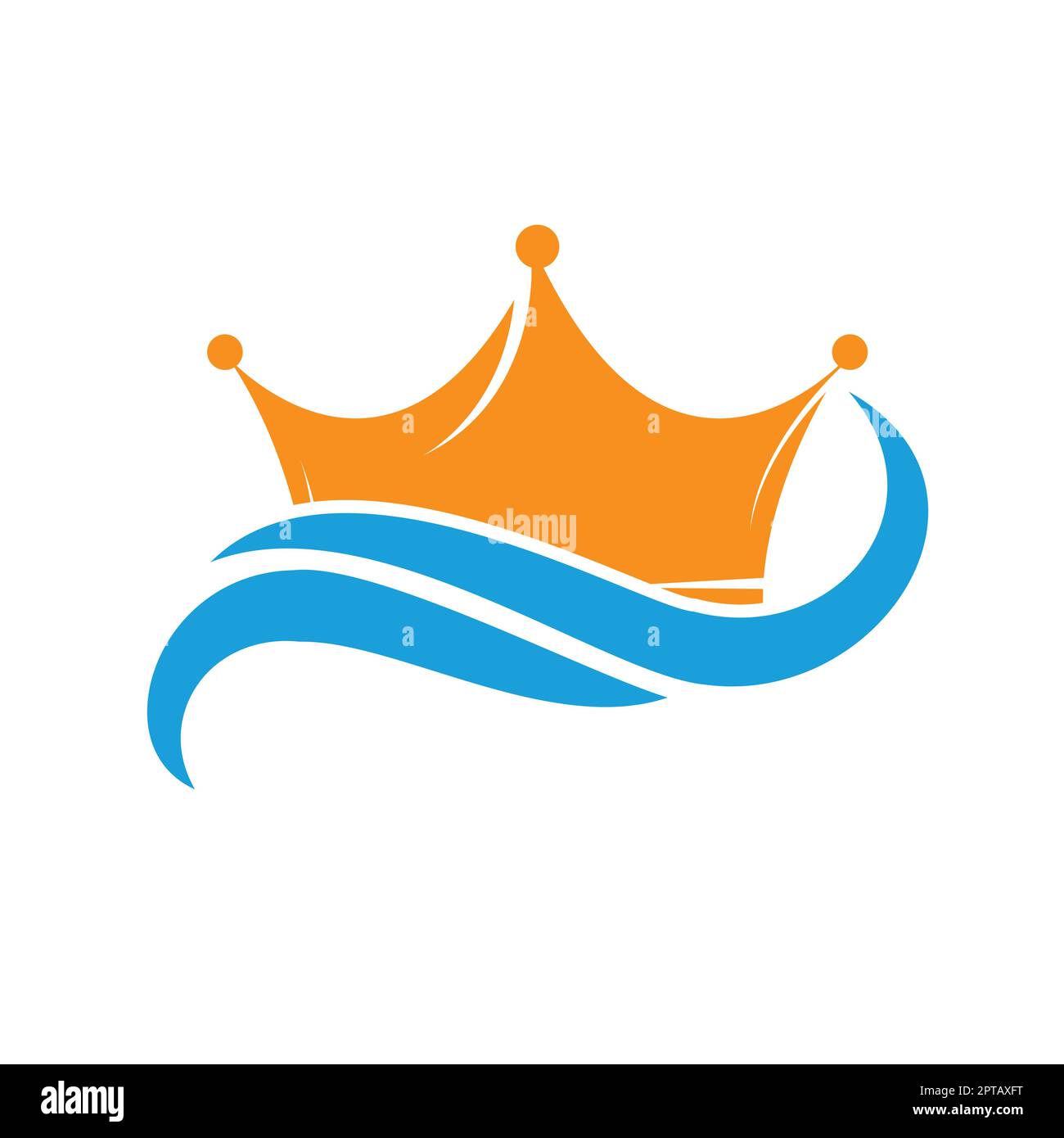 Wave king vector logo design. Water sea waves and crown vector design ...
