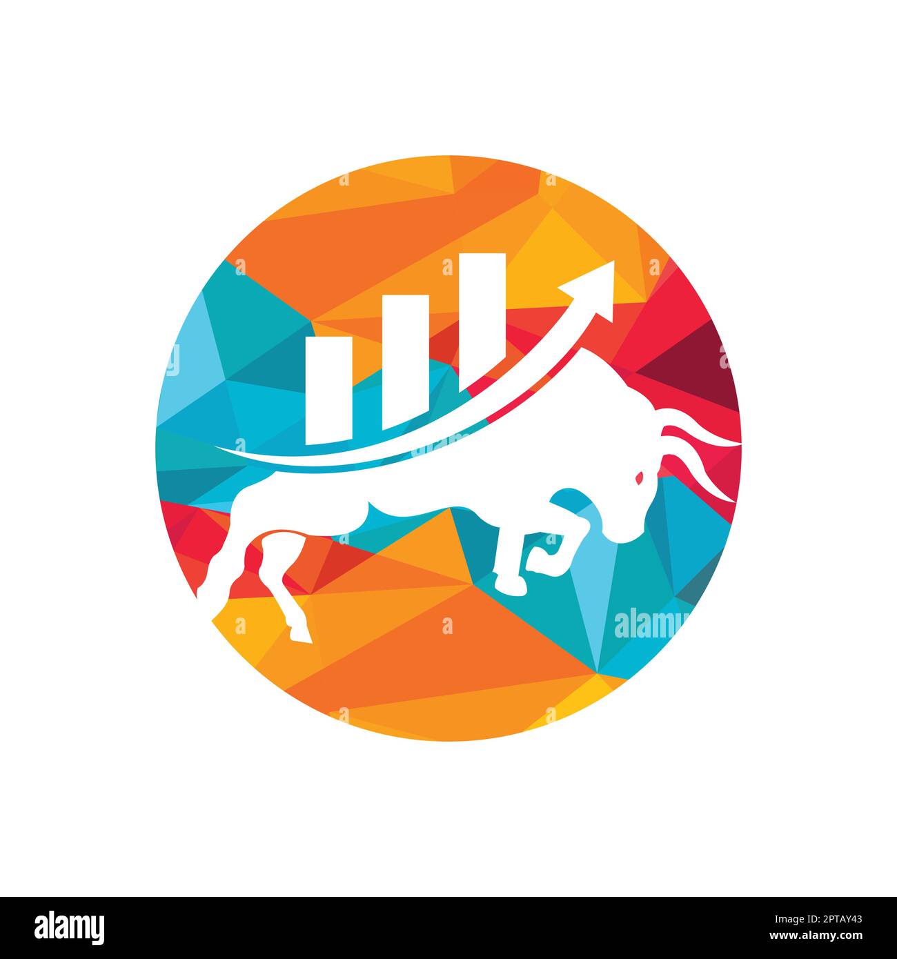 Financial bull logo design. Trade Bull Chart, finance logo. Economy ...