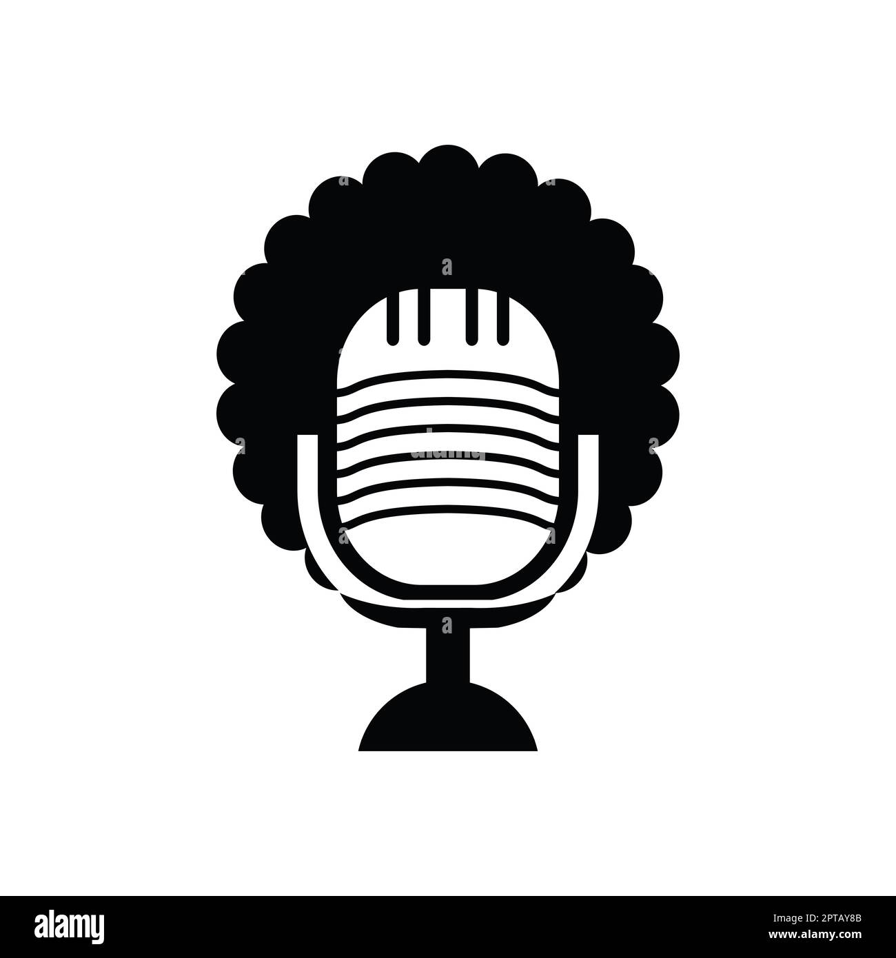 Black people vector podcast logo design. Black people head with afro ...