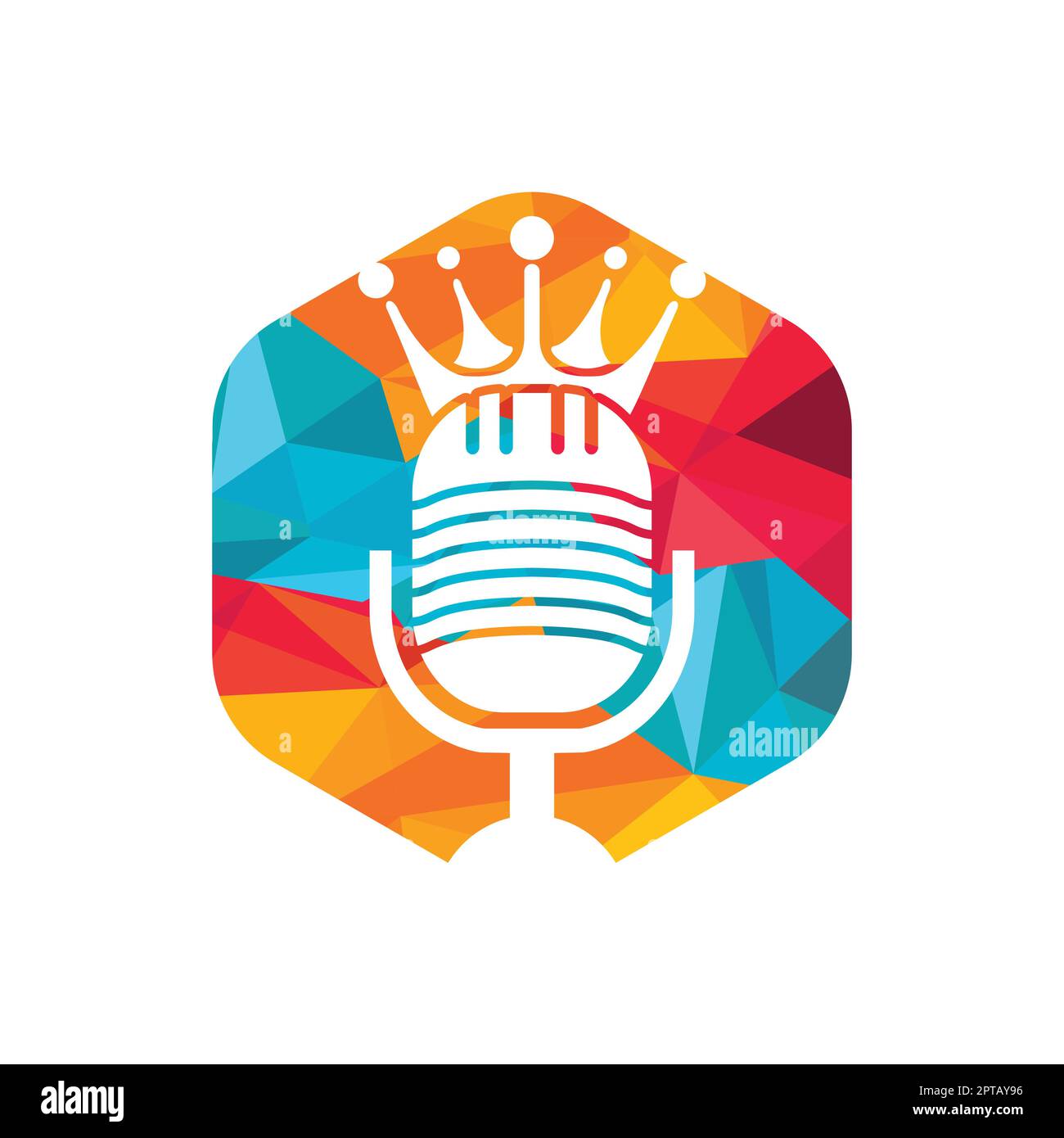 Podcast king vector logo design. King music logo design concept Stock ...