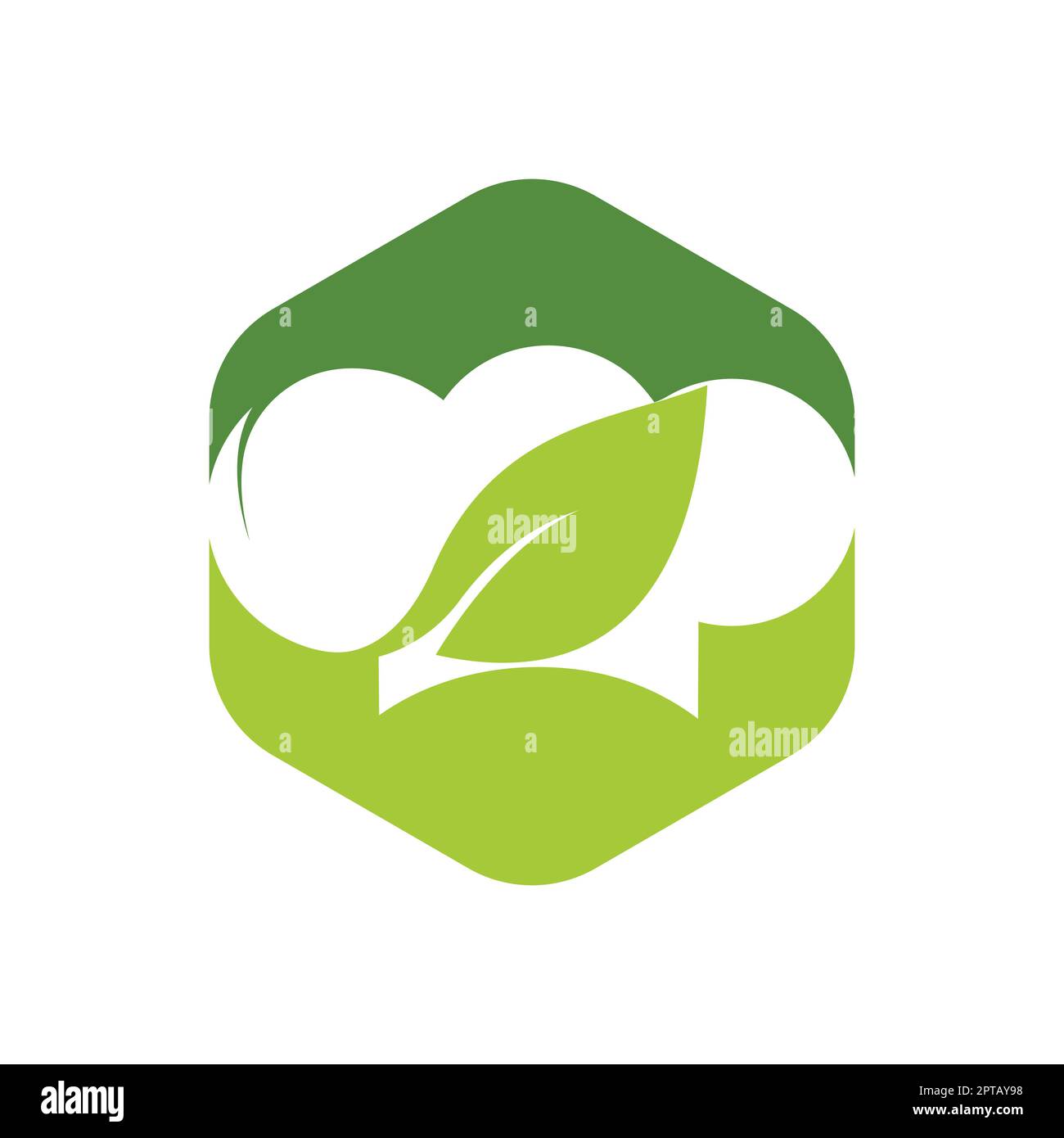 Chef hat logo with green leaf vector logo design. Organic food logo ...