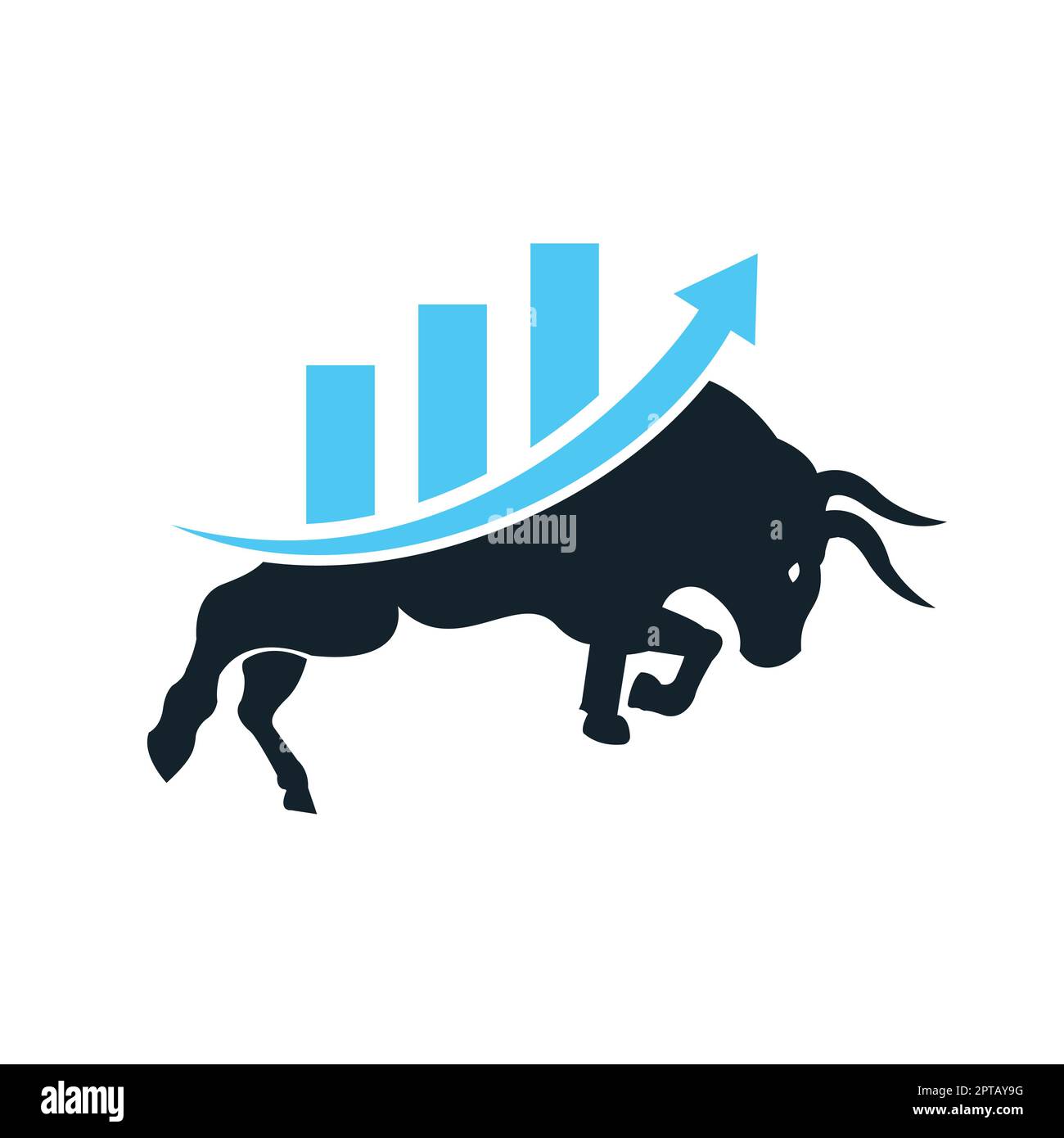 Financial bull logo design. Trade Bull Chart, finance logo. Economy ...