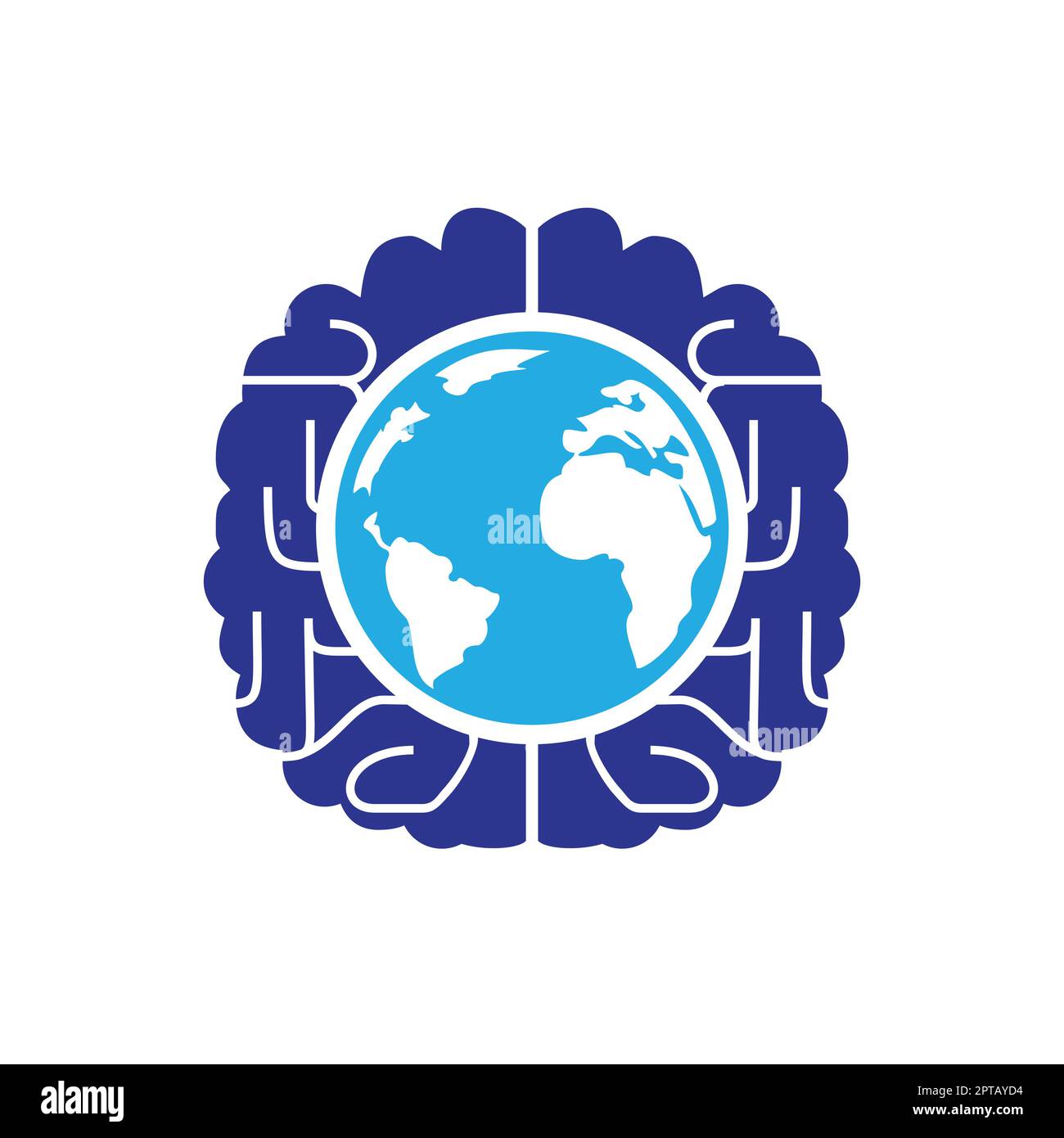World brain vector logo template. Smart world logo symbol design Stock ...