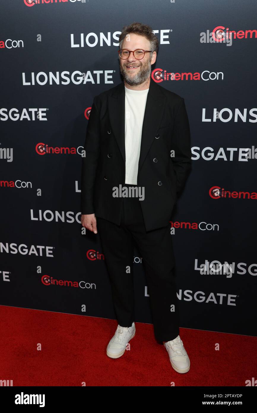 Las Vegas, United States. 27th Apr, 2023. Producer Seth Rogen arrives ...