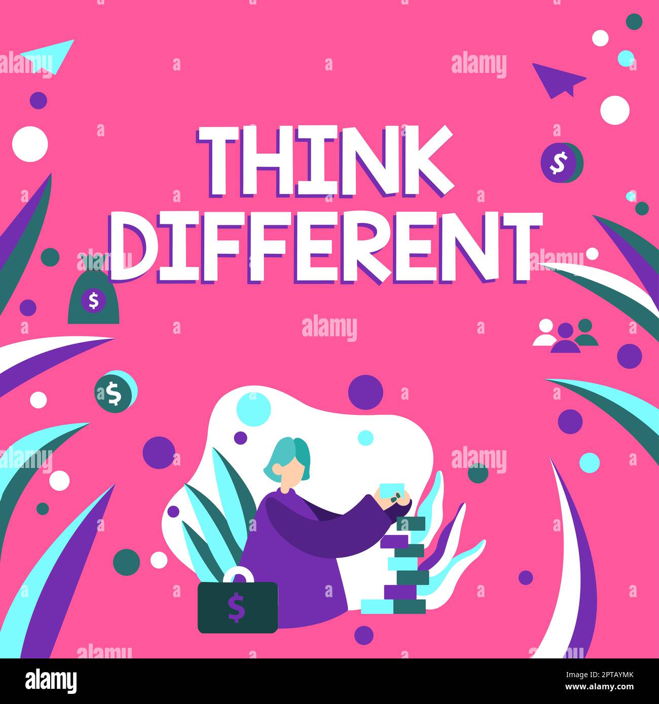 Conceptual display The True Leaderone that move and encourage group of ...