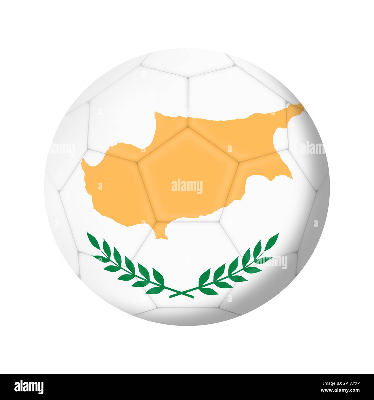 A Cyprus soccer ball football 3d illustration isolated on white with ...
