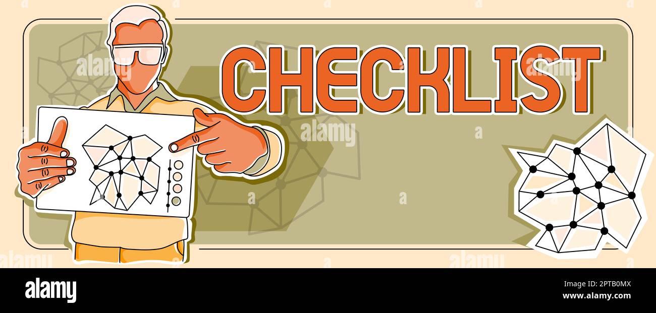 Conceptual display Checklist, Business overview List down of the ...