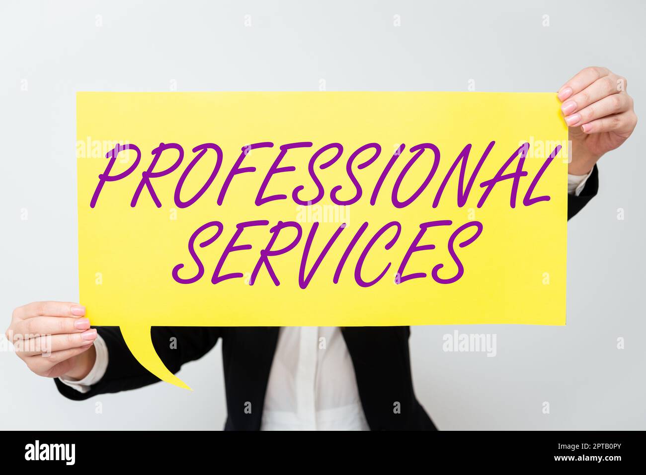 Text caption presenting Professional Services, Business idea offer ...