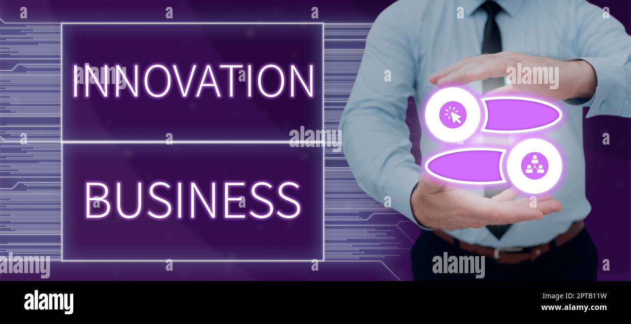 Hand writing sign Innovation Business, Conceptual photo Introduce New ...