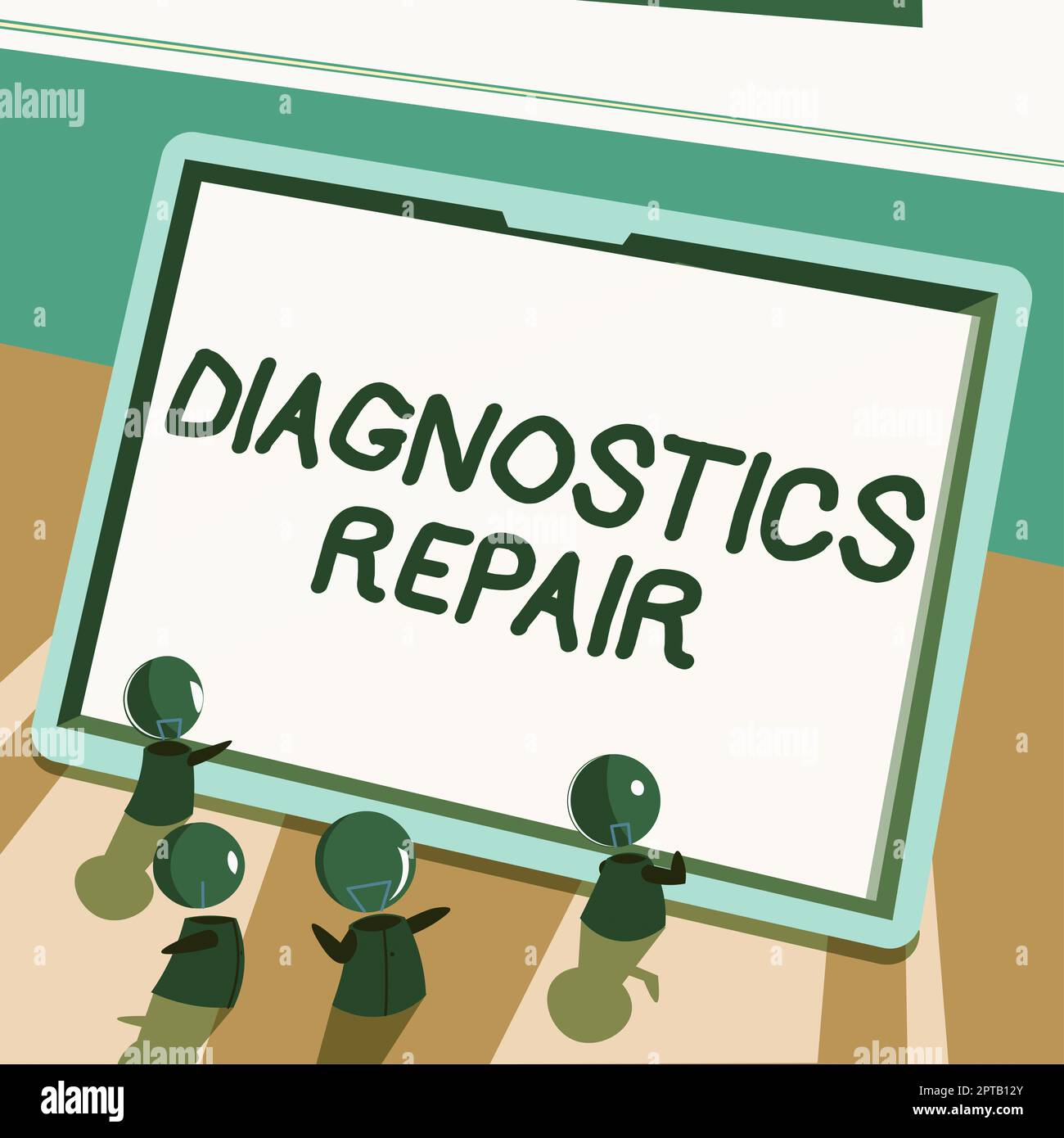 Sign displaying Diagnostics RepairA program or routine that helps a ...