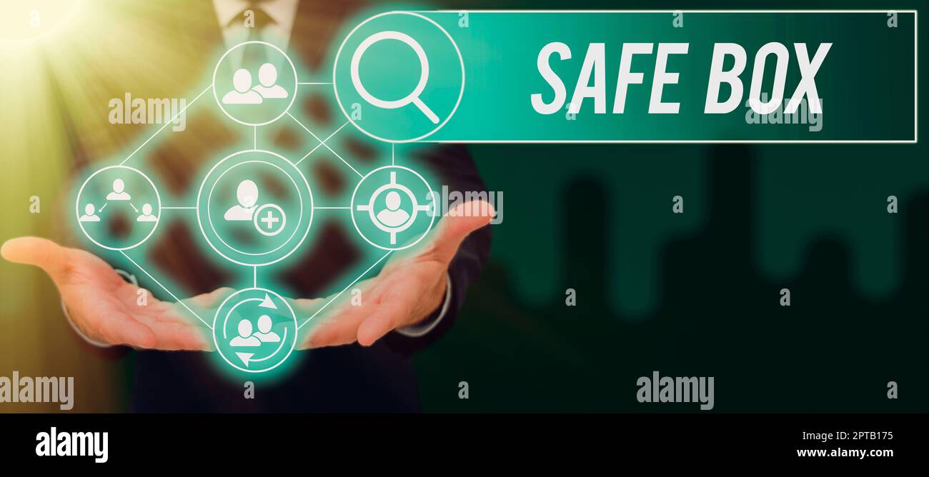 Handwriting text Safe Box, Business idea A small structure where you ...