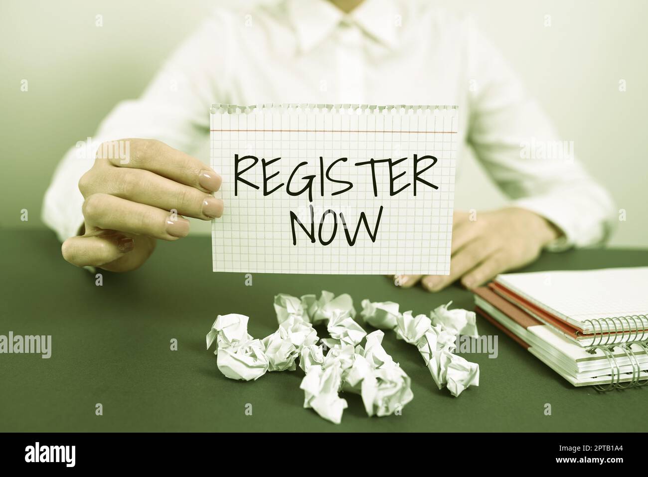 Hand writing sign Register Now, Word Written on Name in an Official ...