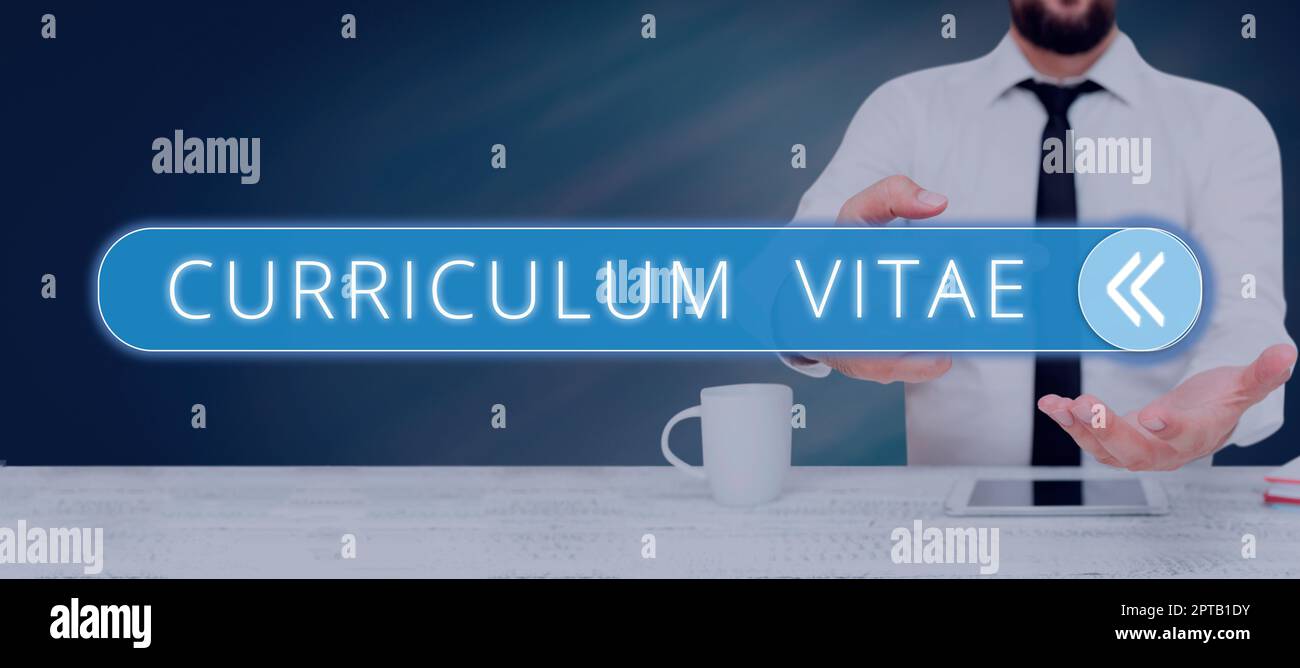 Writing displaying text Curriculum Vitaeoverview of person ...