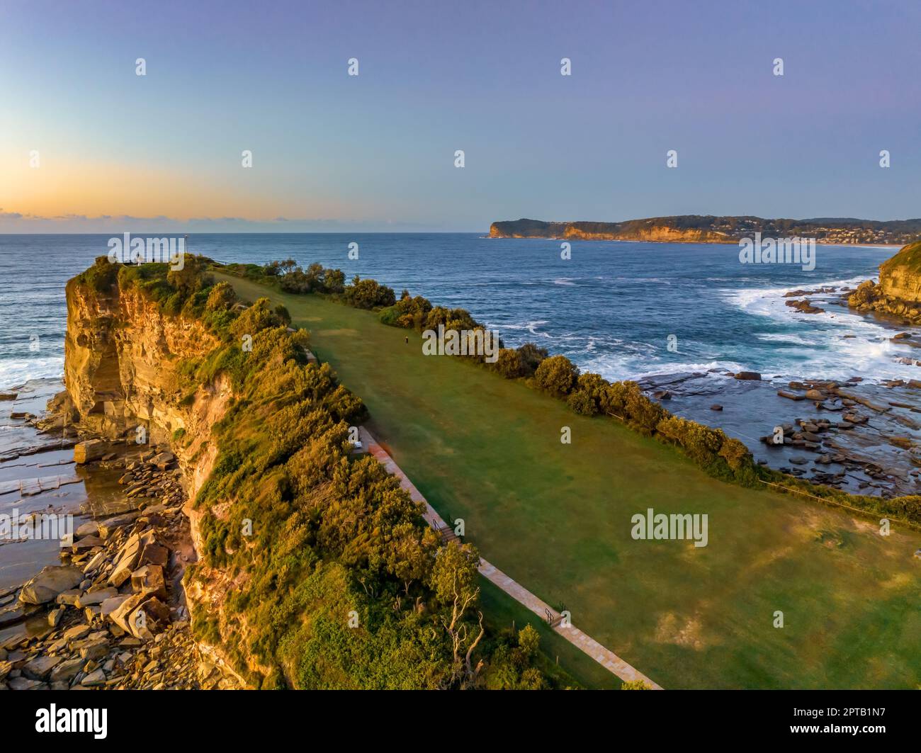 Aerial sunrise seascape from The Skillion in Terrigal, NSW, Australia Stock Photo - Alamy