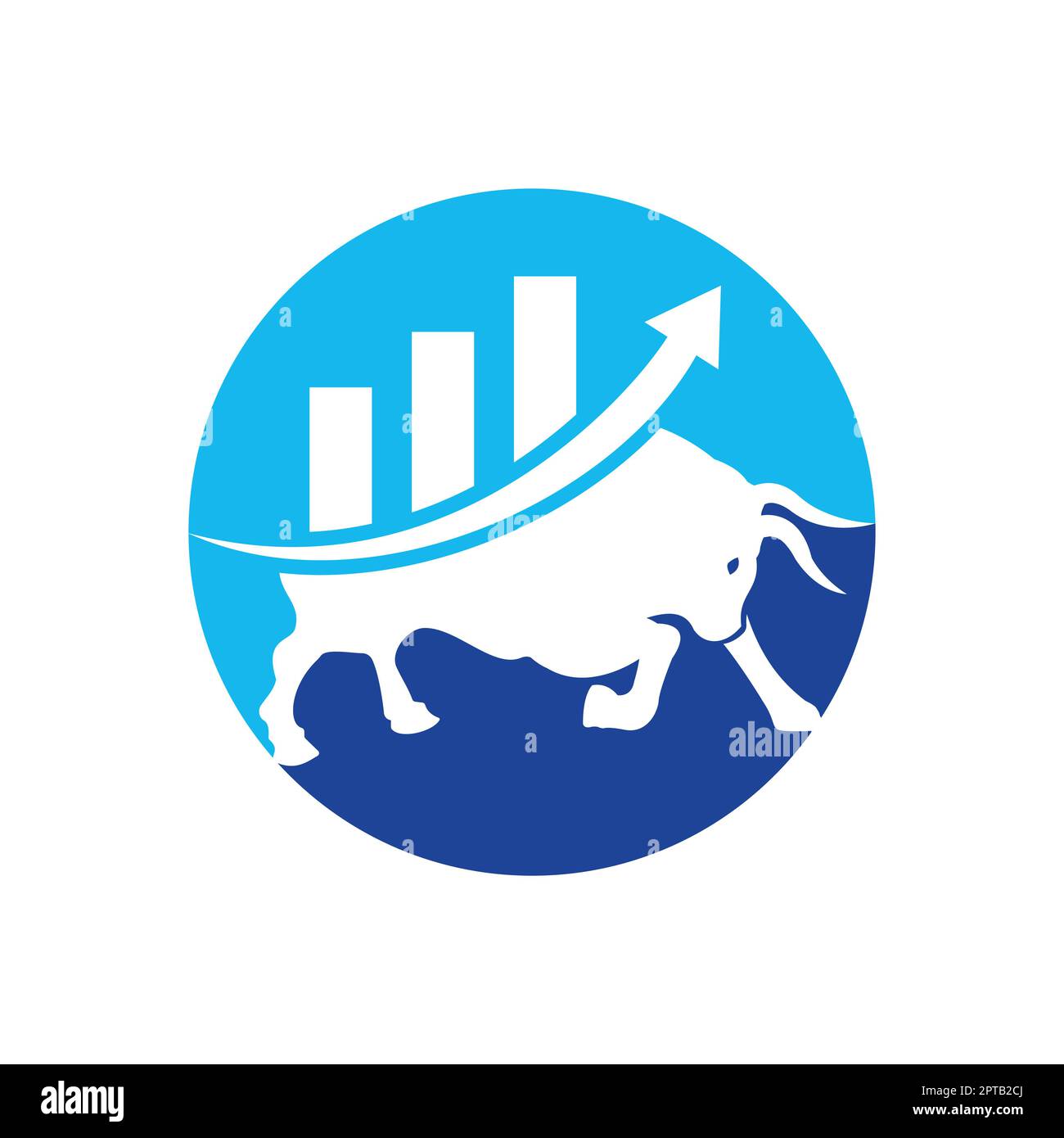 Financial bull logo design. Trade Bull Chart, finance logo. Economy ...