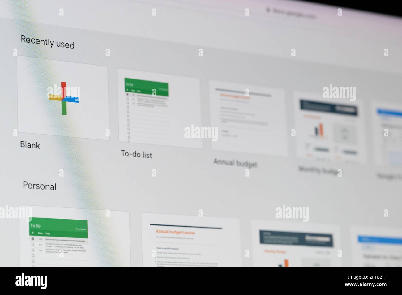 New york, USA - April 27, 2023: Google sheets spreadsheet sample on ...