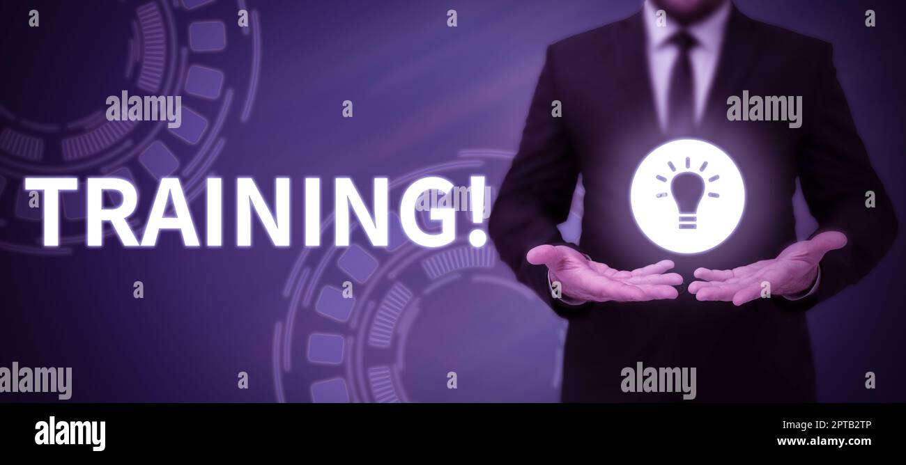 Text showing inspiration Training, Word for An activity occurred when ...