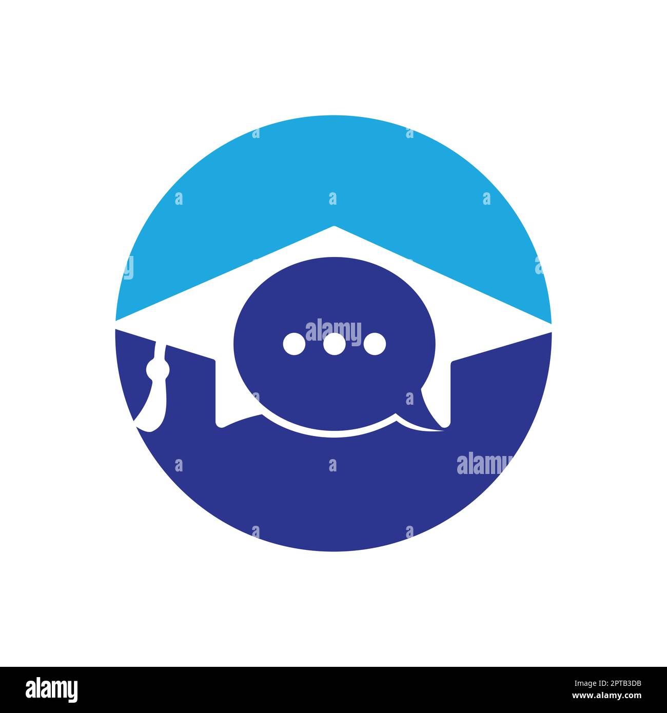 Education talk vector logo design. Graduation hat with chat bubble icon ...