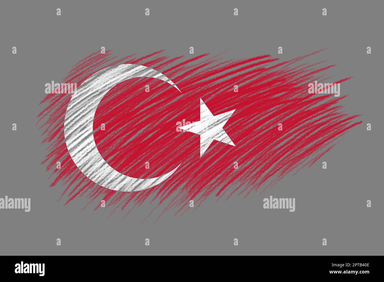 3D Flag of Turkiye on vintage style brush background Stock Photo - Alamy