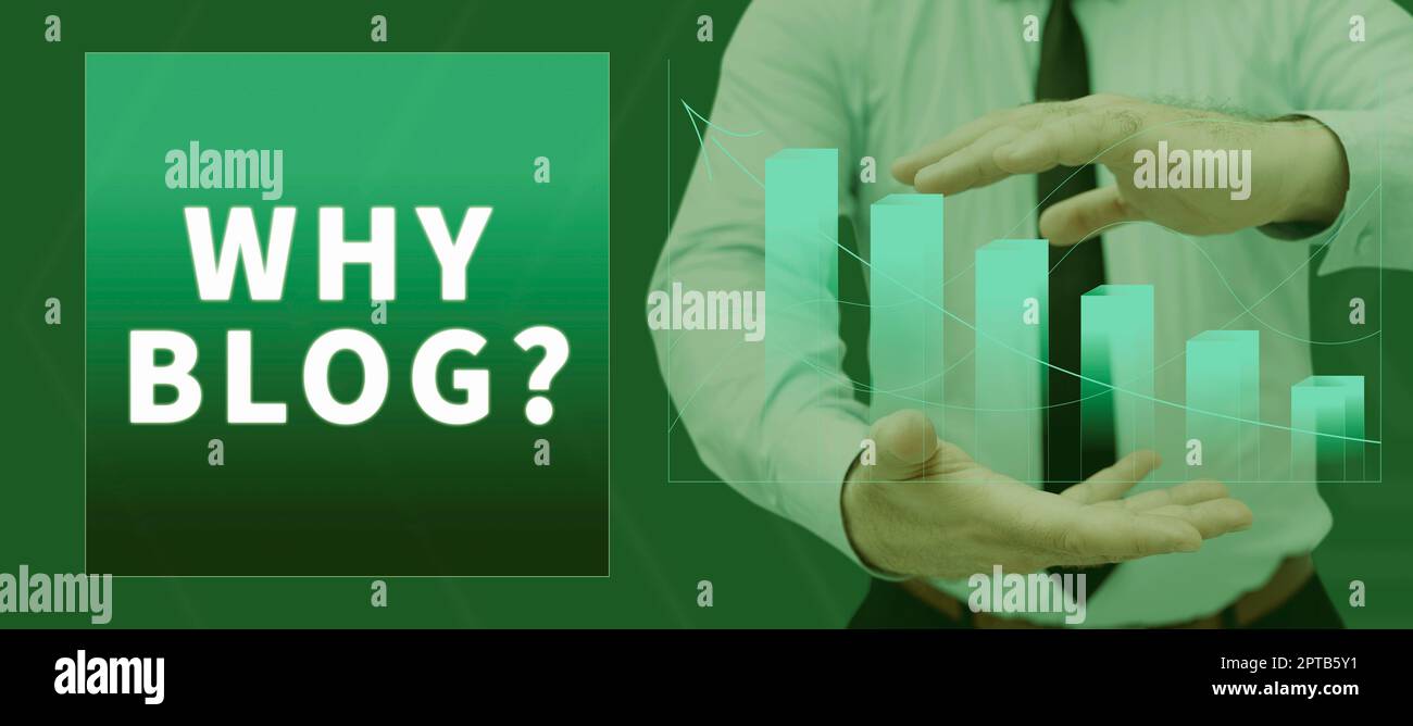 Text caption presenting Why Blogquestion, Internet Concept computer ...