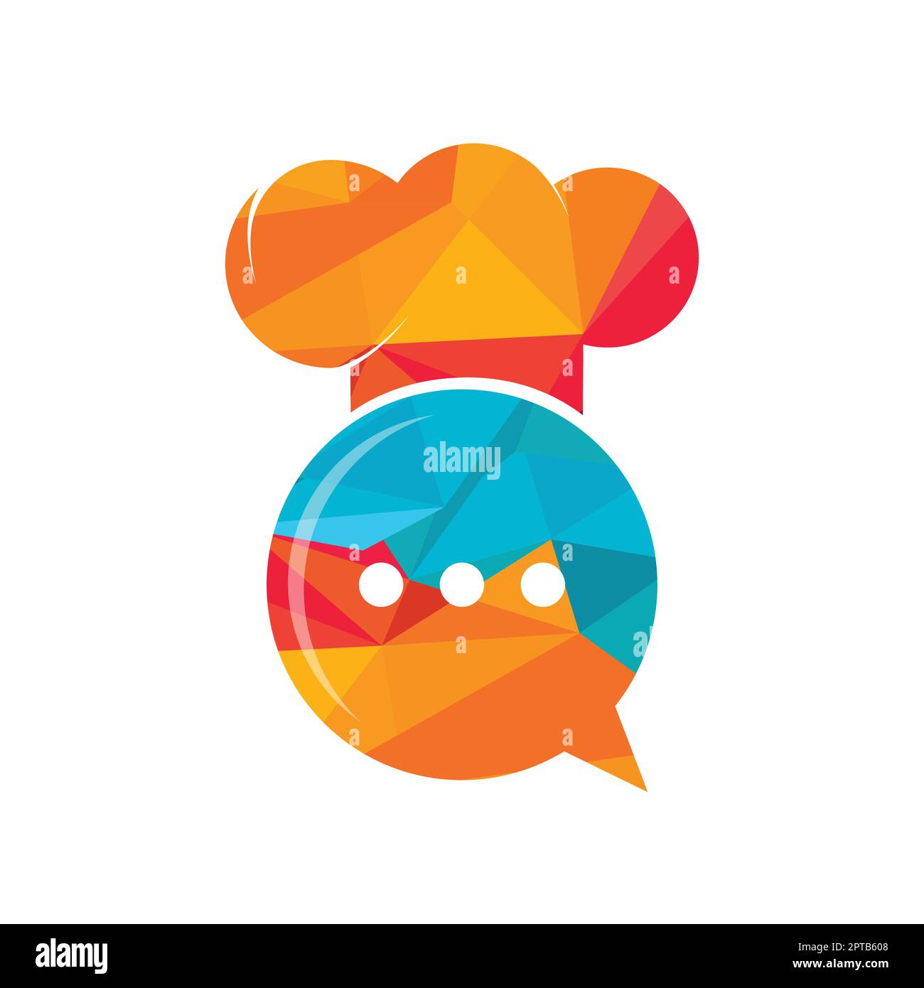 Chef talk vector logo design. Illustration of hat cooker and chat ...