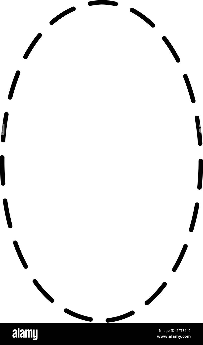 Tracing Alphabet letter O prewriting dotted line element for ...