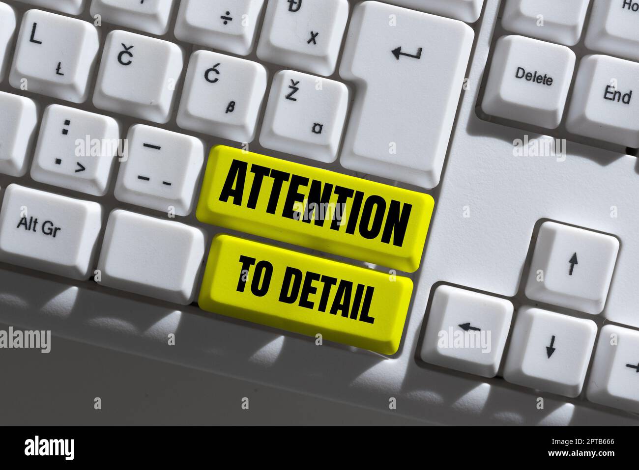 Conceptual caption Attention To Detail, Word Written on for Digital ...