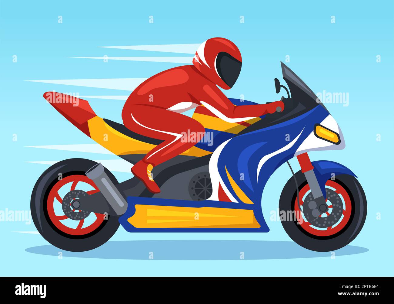 Racing Motosport Speed Bike Template Hand Drawn Cartoon Flat ...