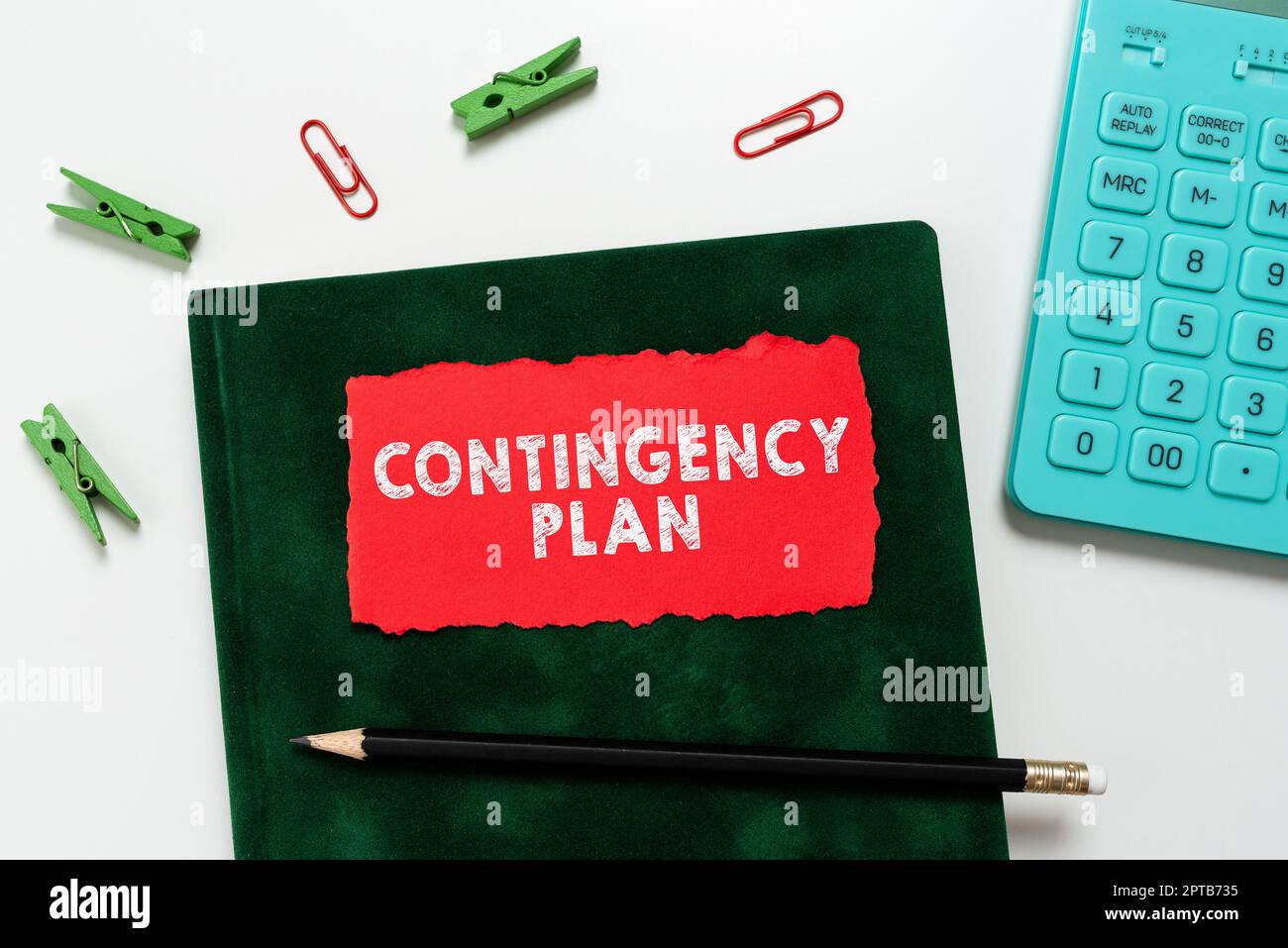 Sign displaying Contingency Plan, Internet Concept appears in response ...