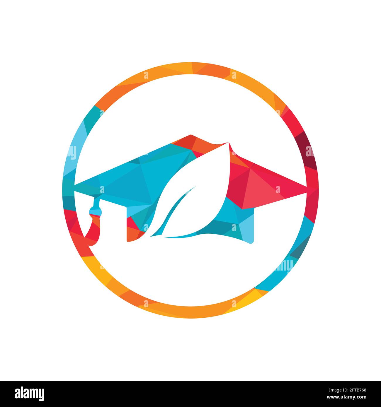 Nature student vector logo template. Leaf with graduation hat logo ...