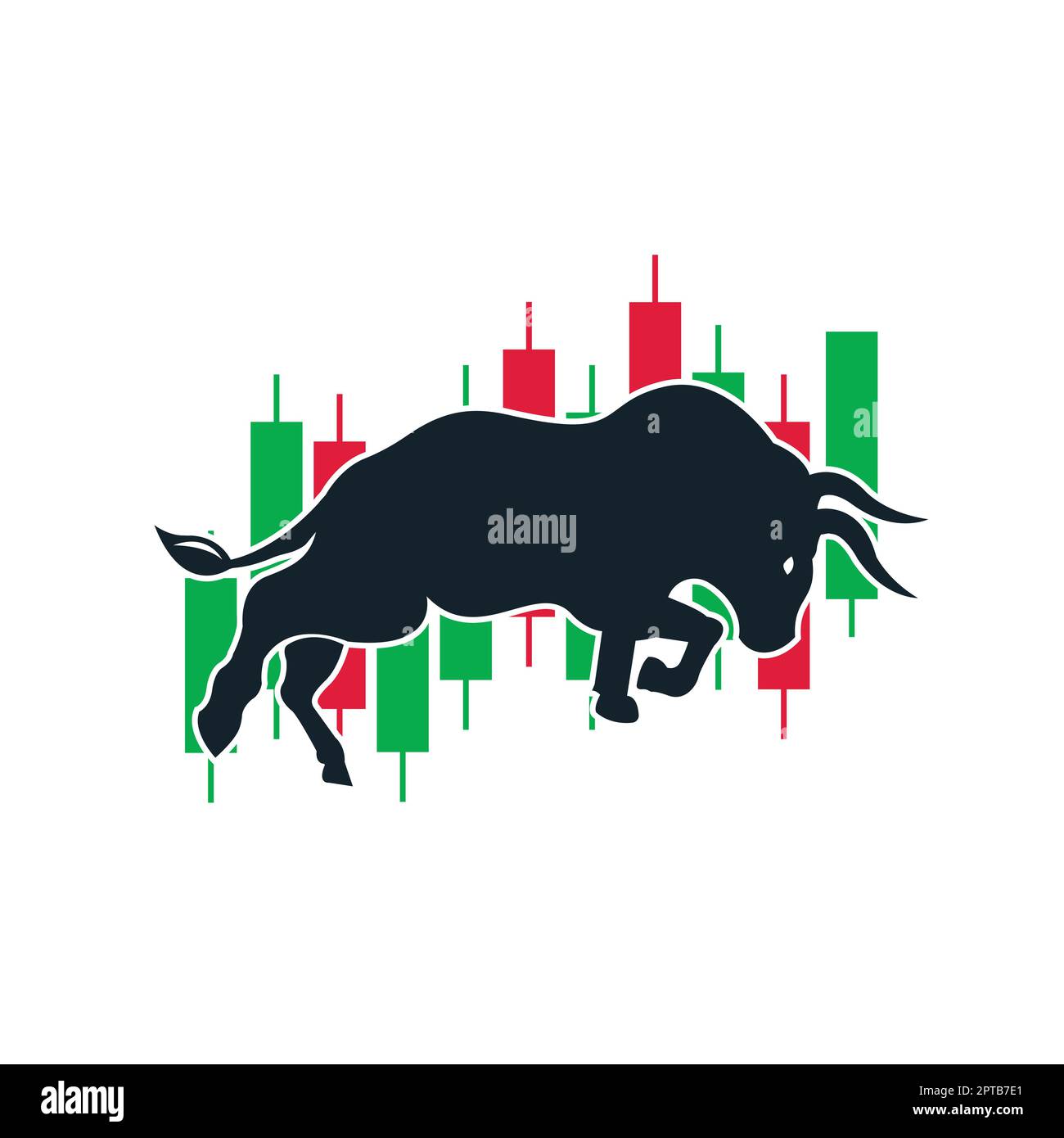 Financial bull logo design. Trade Bull Chart, finance logo. Economy ...