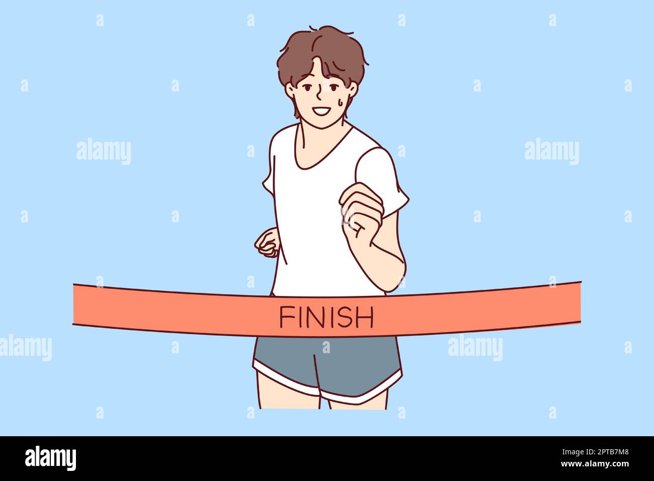 Man athlete reach finish line running Stock Vector Image & Art - Alamy